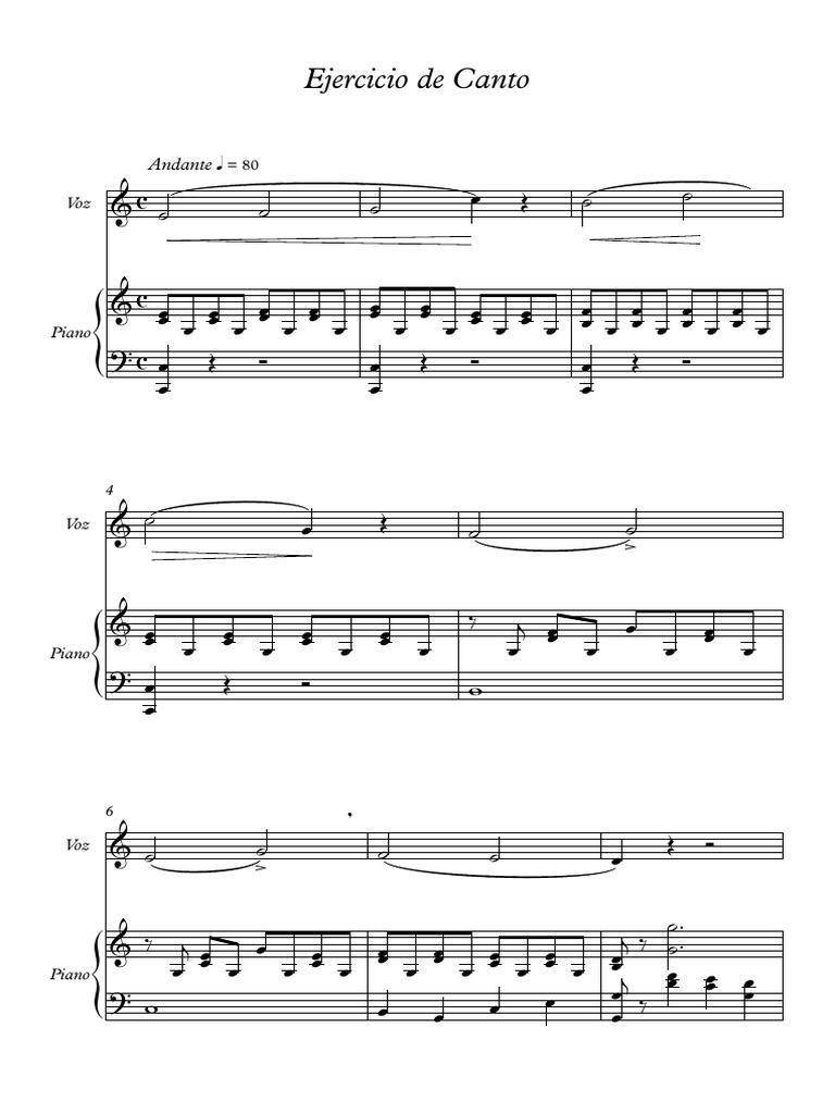 Ejercicio de Canto 4 | PDF