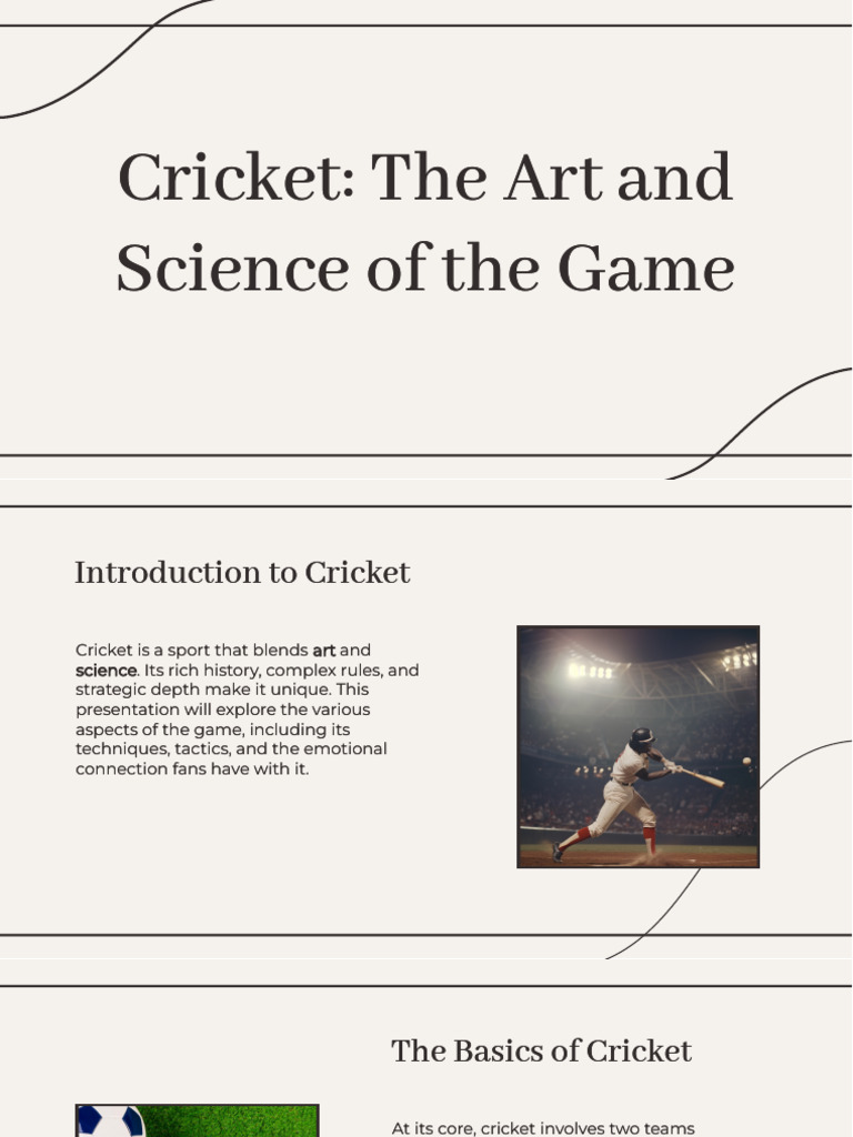 Cricket: The Art and Science of The Game Cricket: The Art and Science ...