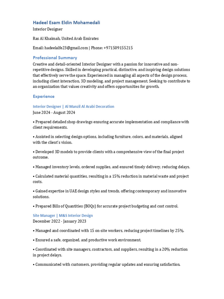 Hadeel Esam Eldin CV | PDF