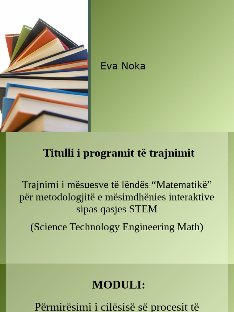 Trajnimi Moduli 1 Eva Noka | PDF