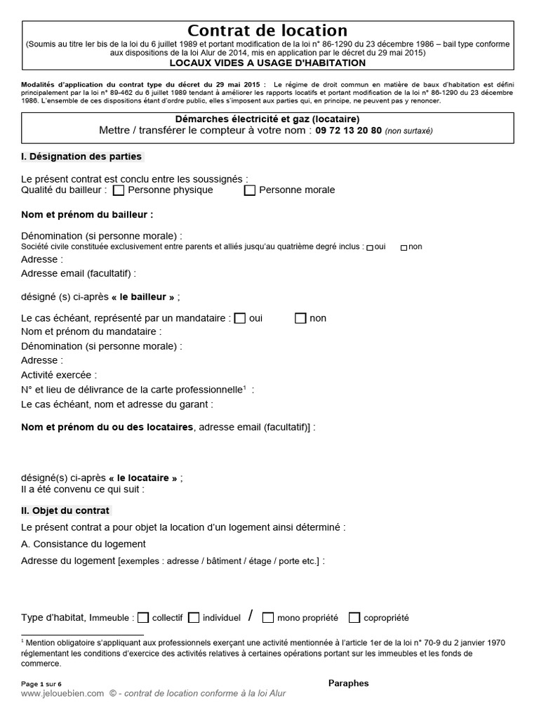 Modele_Bail_Type_Location_Vide | PDF