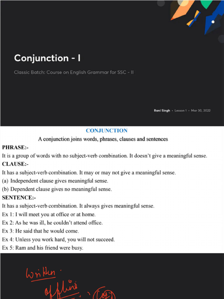 Conjunction - Part I 1727096171491 | PDF