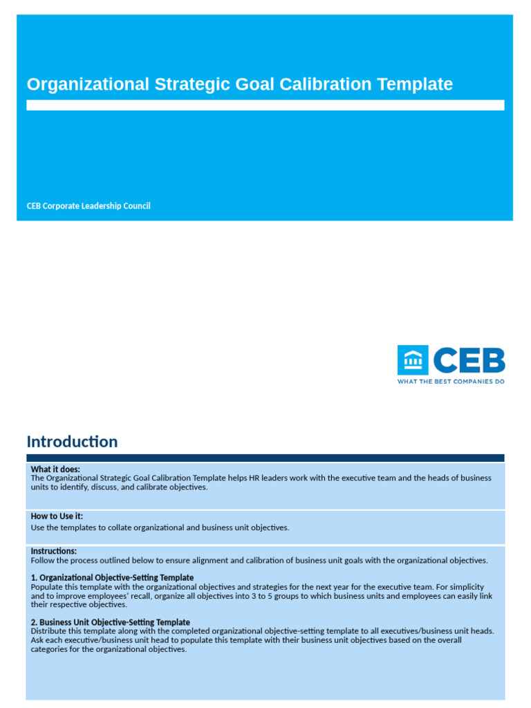 2.4 Organizational Strategic Goal Calibration Template | PDF