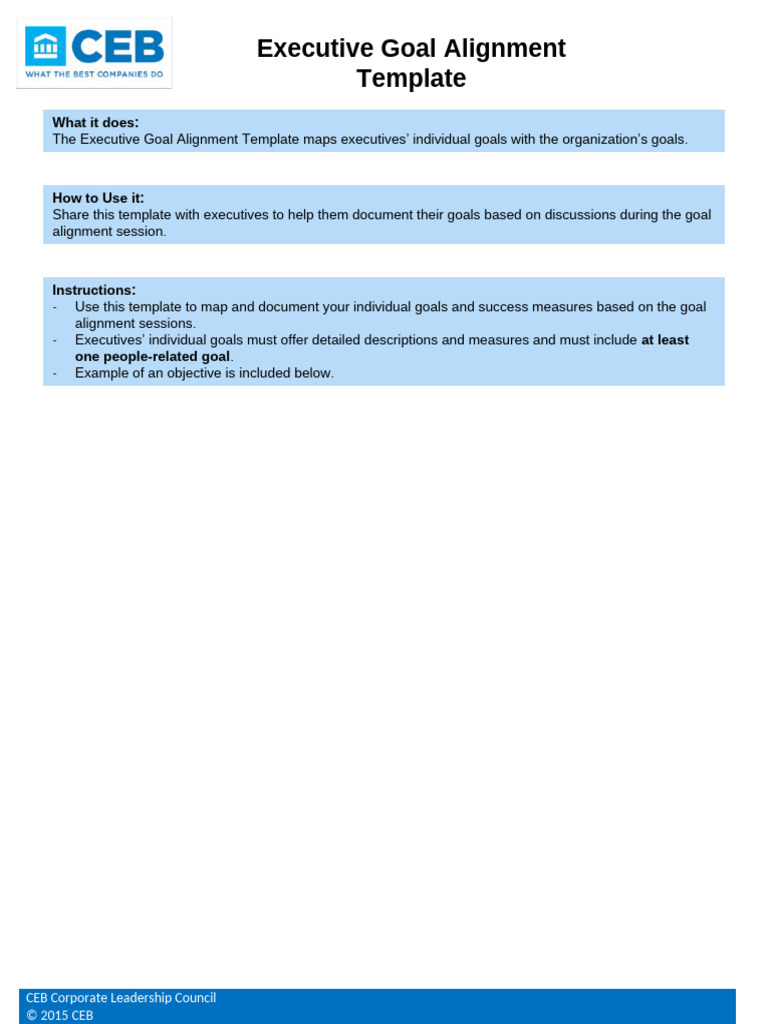 2.5 Executive Goal Alignment Template | PDF | Goal | Goal Setting