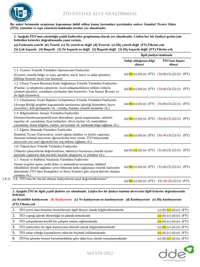 İto Anket Formu | PDF
