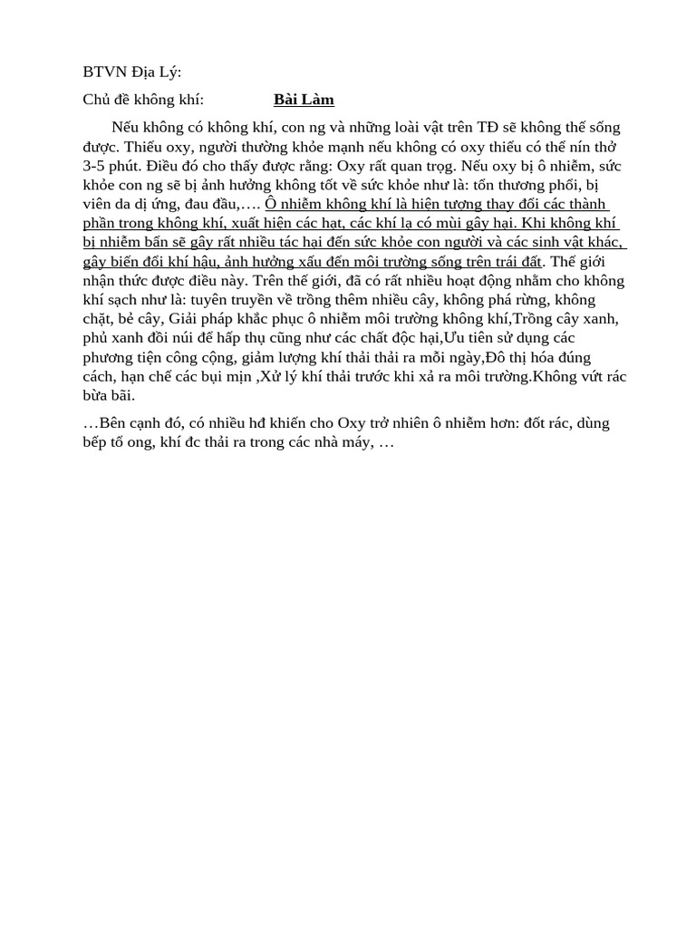 BTVN Địa Lý | PDF