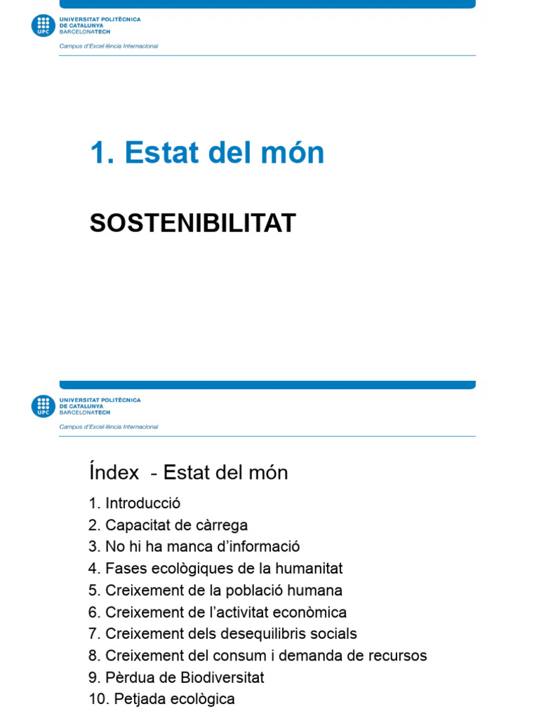 Tema 1. Estat Del Mon | PDF