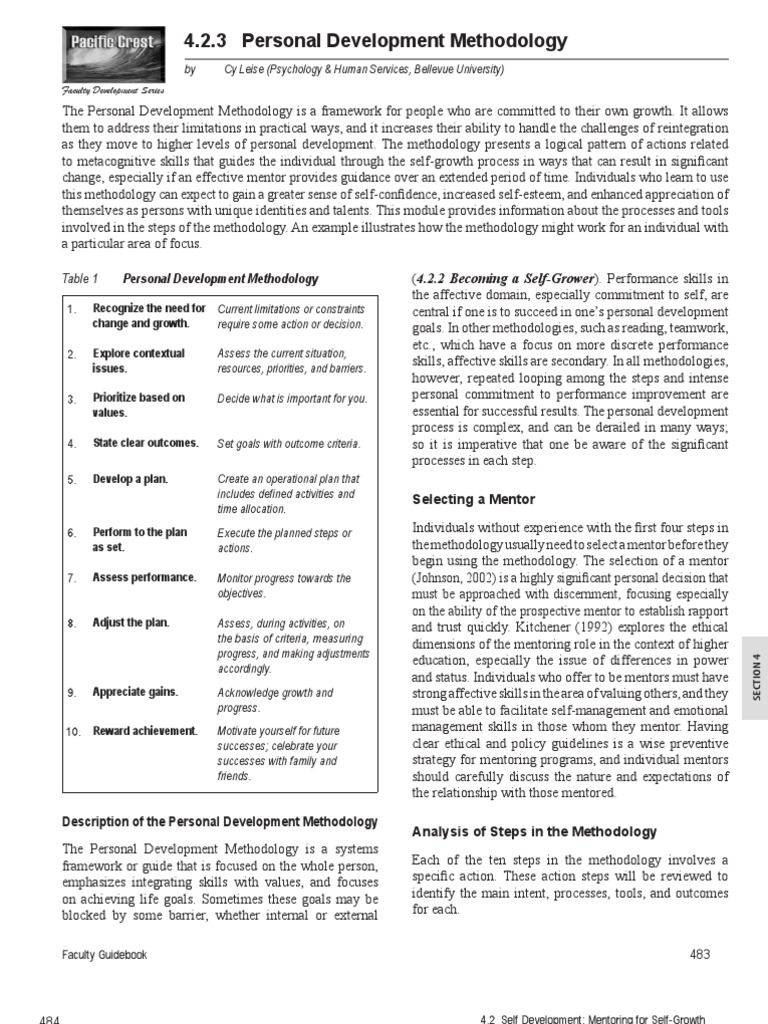 Personal Development Methodology | PDF | Personal Development | Mentorship