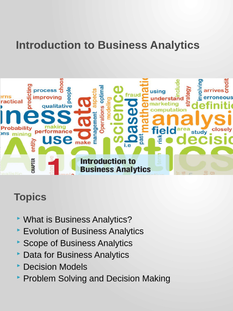 Introduction to Business Analytics | PDF