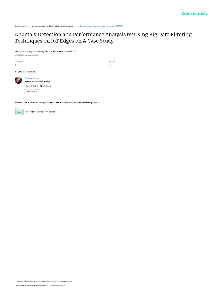Anomaly Detectionand Performance Analysisby Using Big Data Filtering ...