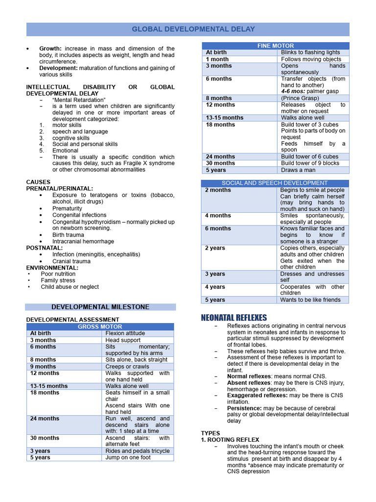 Global Developmental Delay | PDF