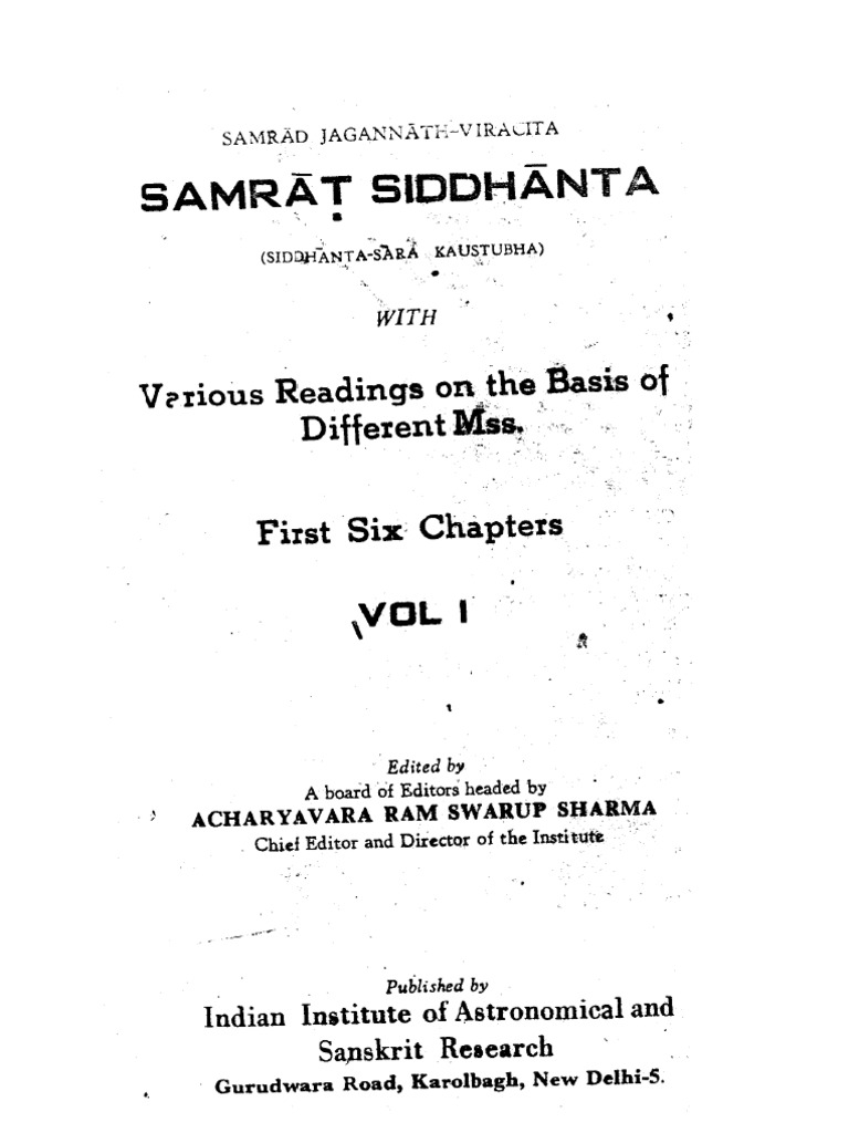 Samrat Siddhanta-1 | PDF