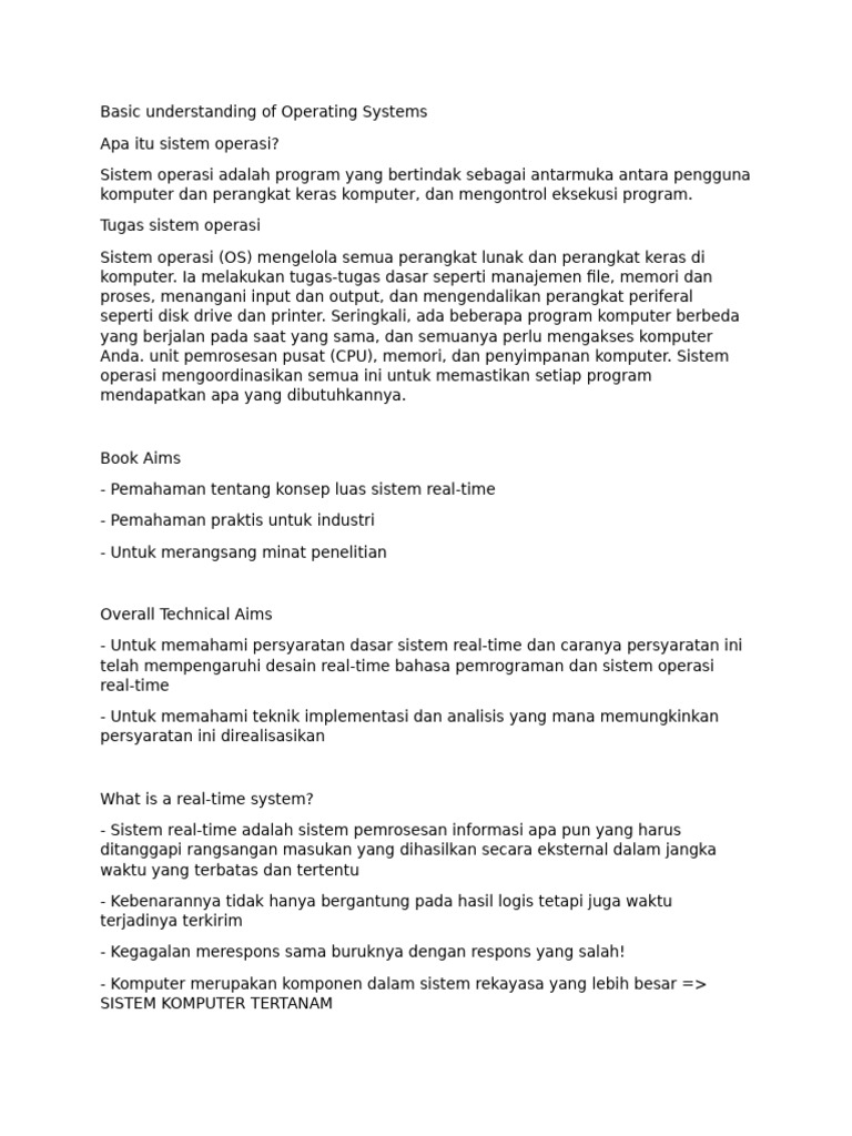 Basic understanding of Operating Systems | PDF