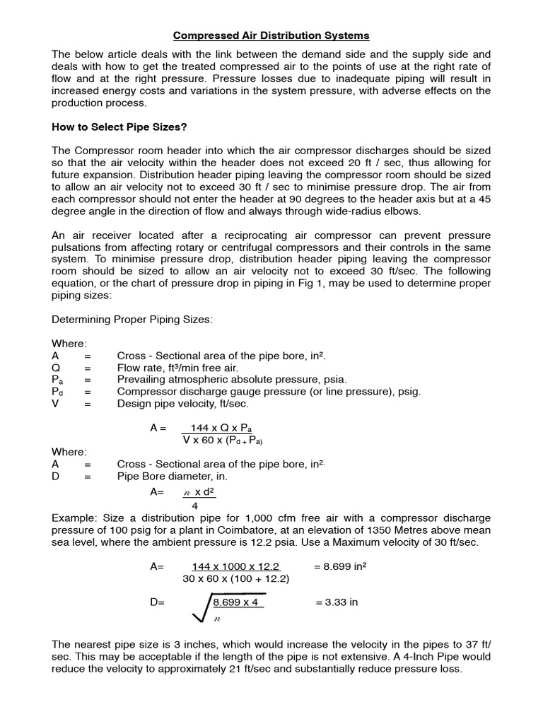Compressed Air Distribution Systems | PDF | Pressure | Pipe (Fluid ...