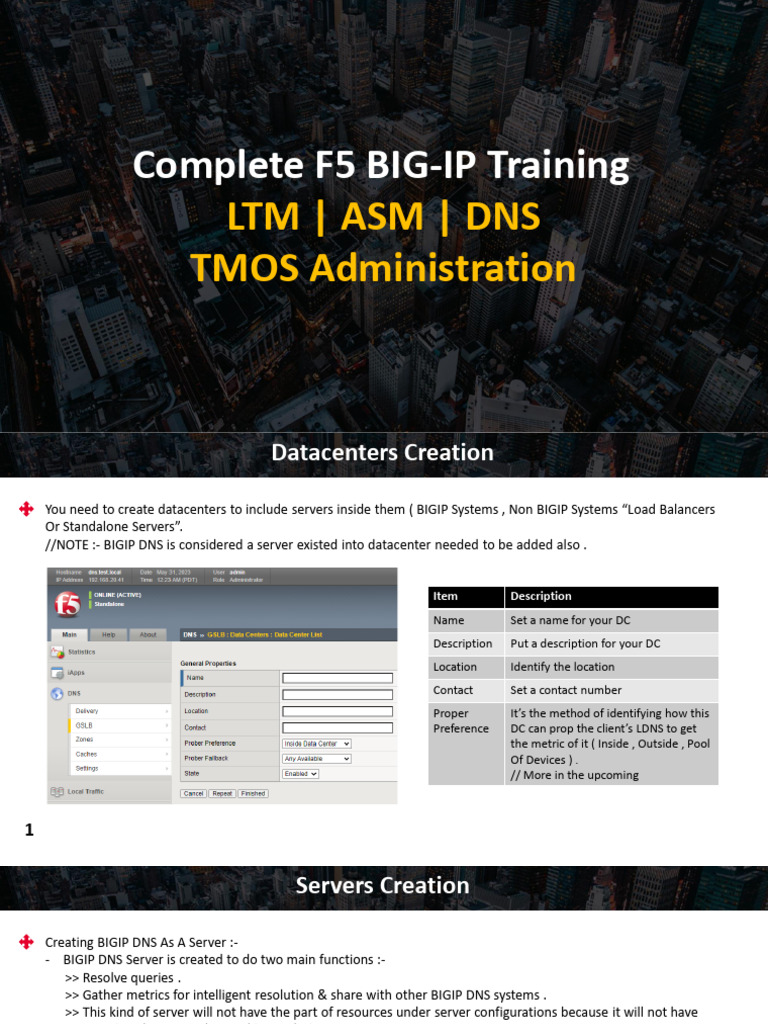 Complete F5 BIG-IP Training: LTM - Asm - Dns TMOS Administration | PDF