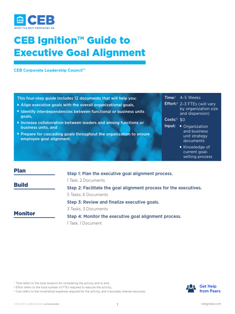 CEB Ignition Guide To Executive Goal Alignment | PDF | Goal | Career ...