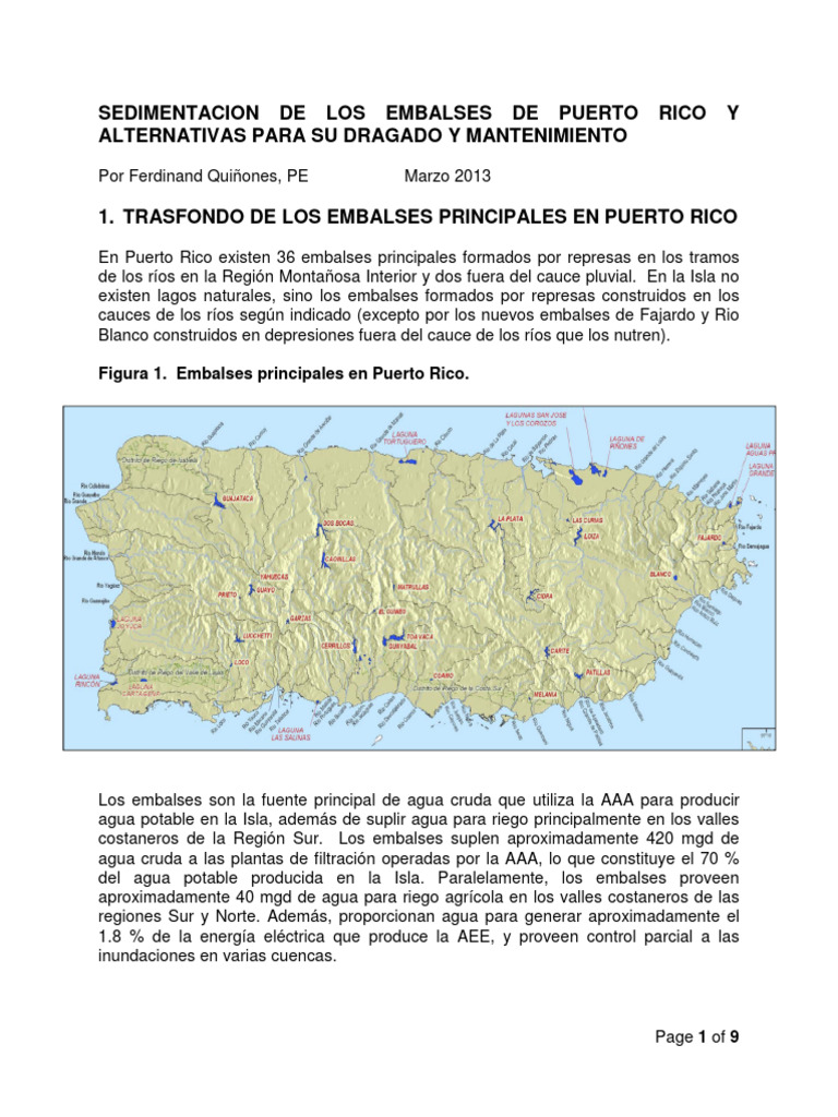 LOS EMBALSES DE PUERTO RICO 15mar2013 | PDF