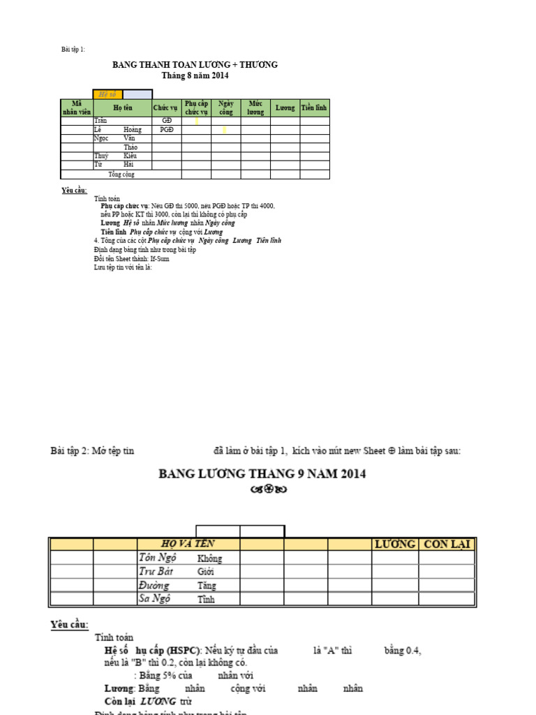 Bai Thuc Hanh MS Excel (1) | PDF