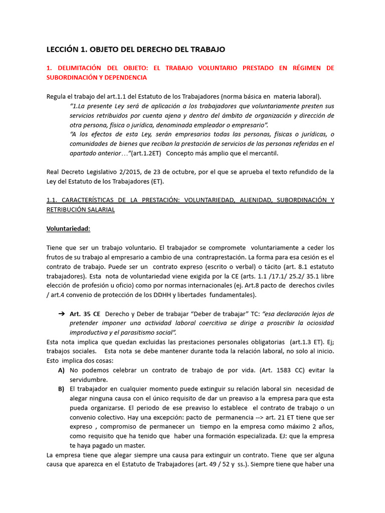 Apunts Definitius Dret Laboral | PDF