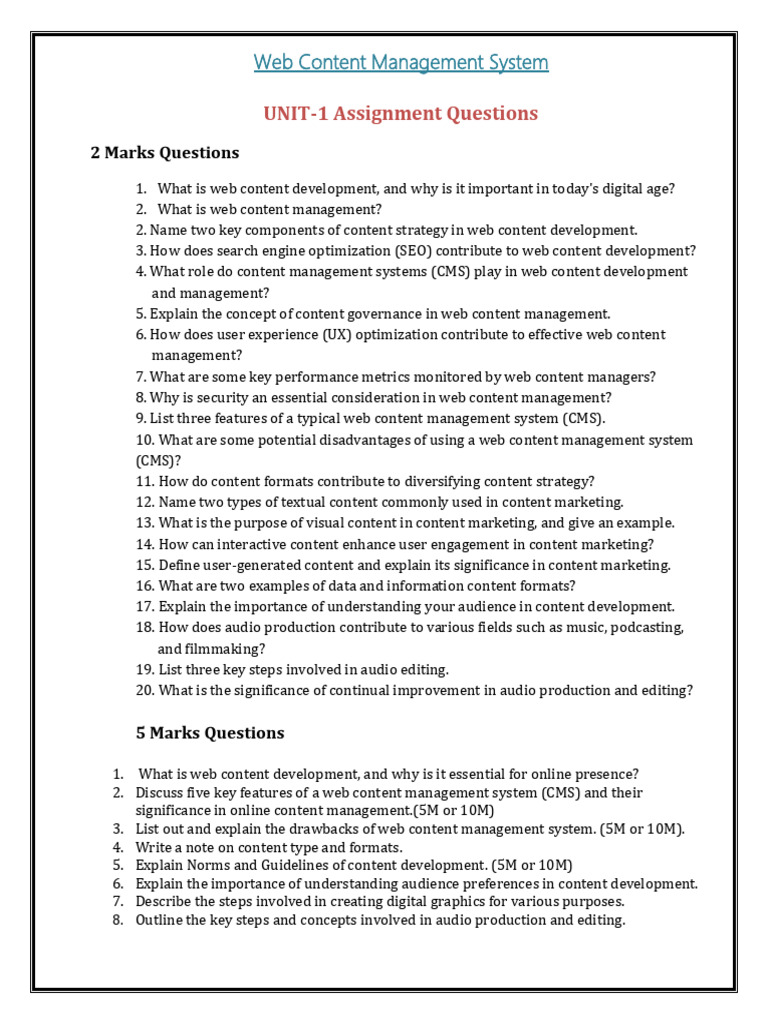 Wcms Questions | PDF