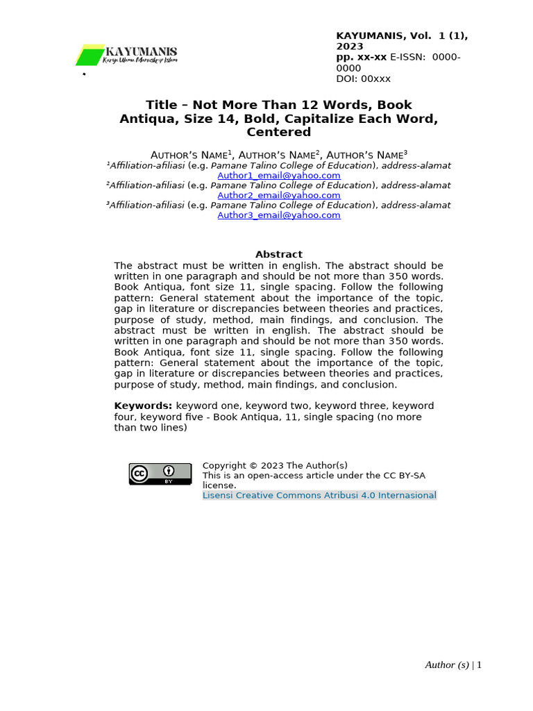 Contoh Article Template | PDF