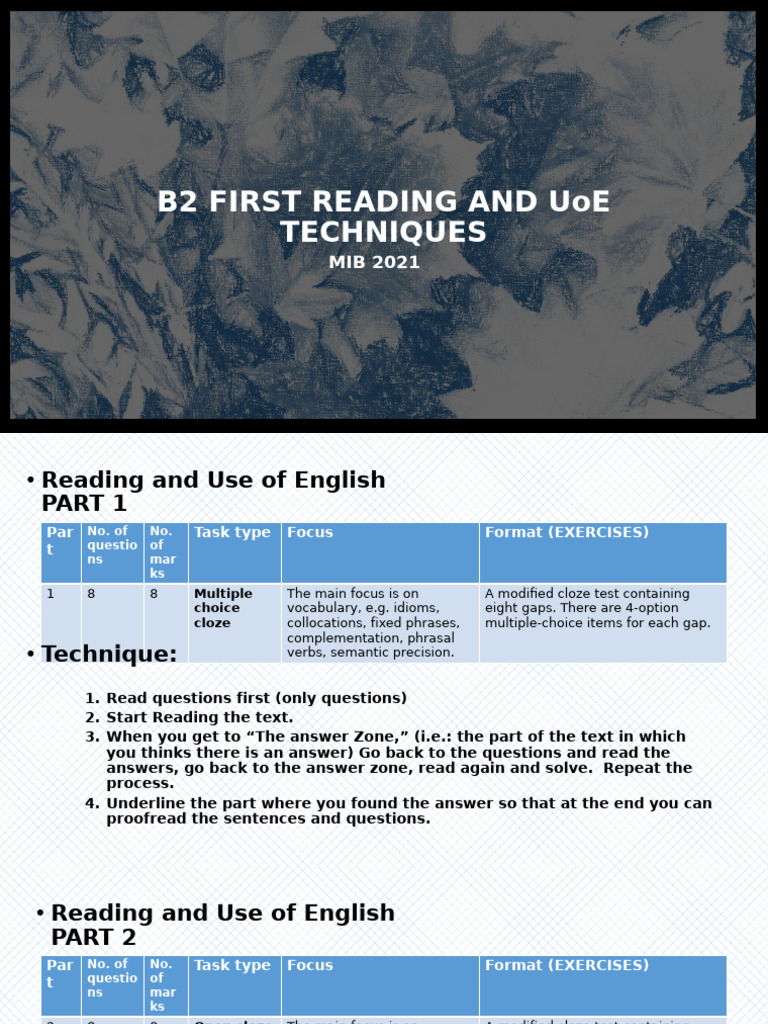 Paper 1 Reading Format and Techniques | PDF