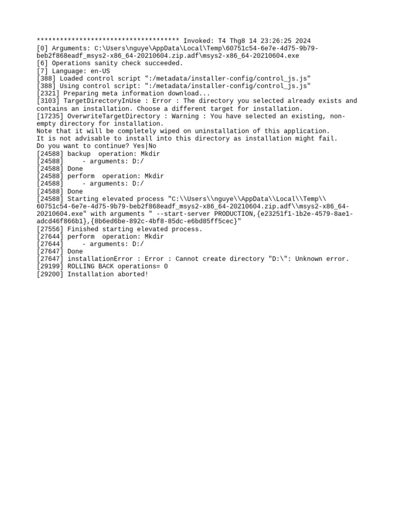 Installation Log | PDF