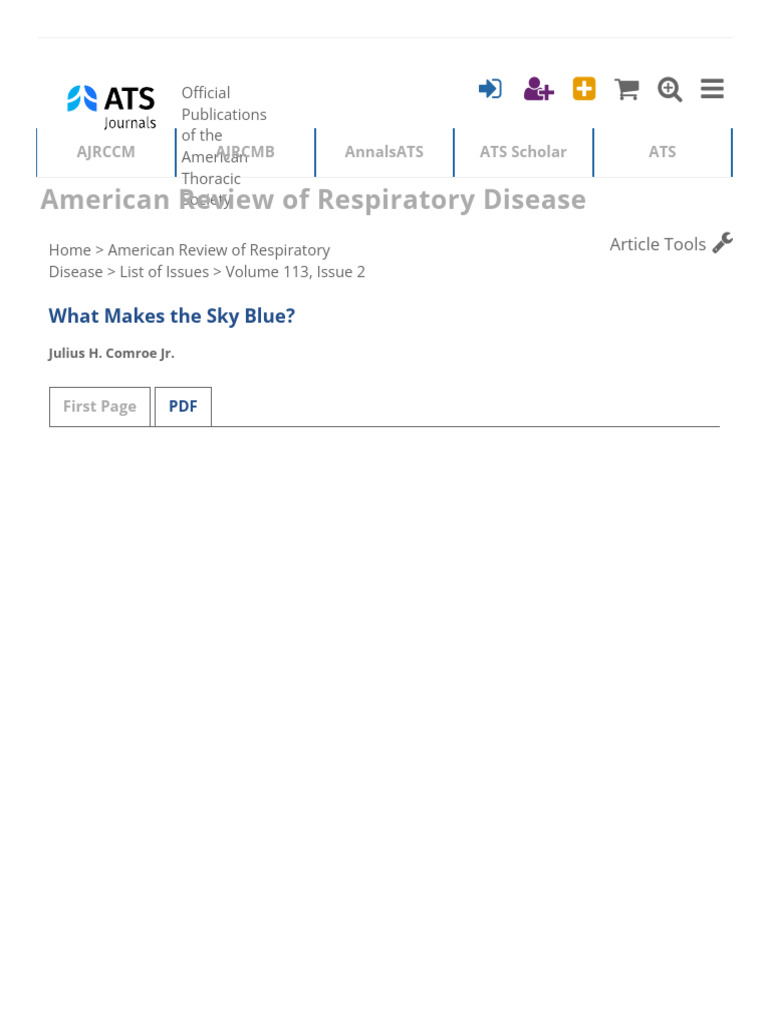 What Makes The Sky Blue - American Review of Respiratory Disease | PDF