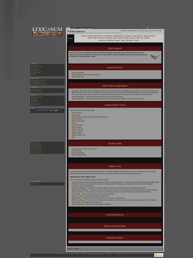 Portal - Imperium - Warhammer 40k - Lexicanum | PDF
