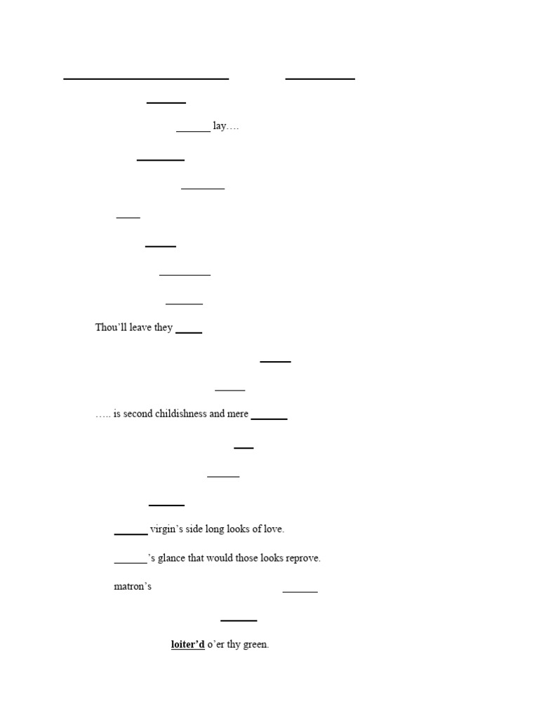 2nd Year Poem Synonym 3 | PDF