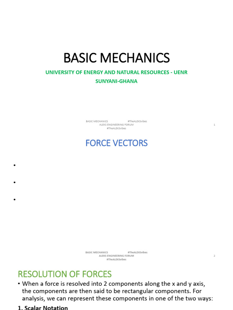 Basic Mechanics: Force Vectors Explained | PDF | Euclidean Vector | Science & Mathematics