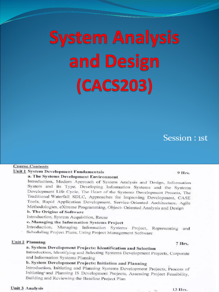 System Analysis and Design Chapter 1-Intriduction | PDF