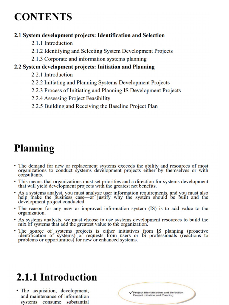 System Analysis and Design Chapter 2-Planning | PDF