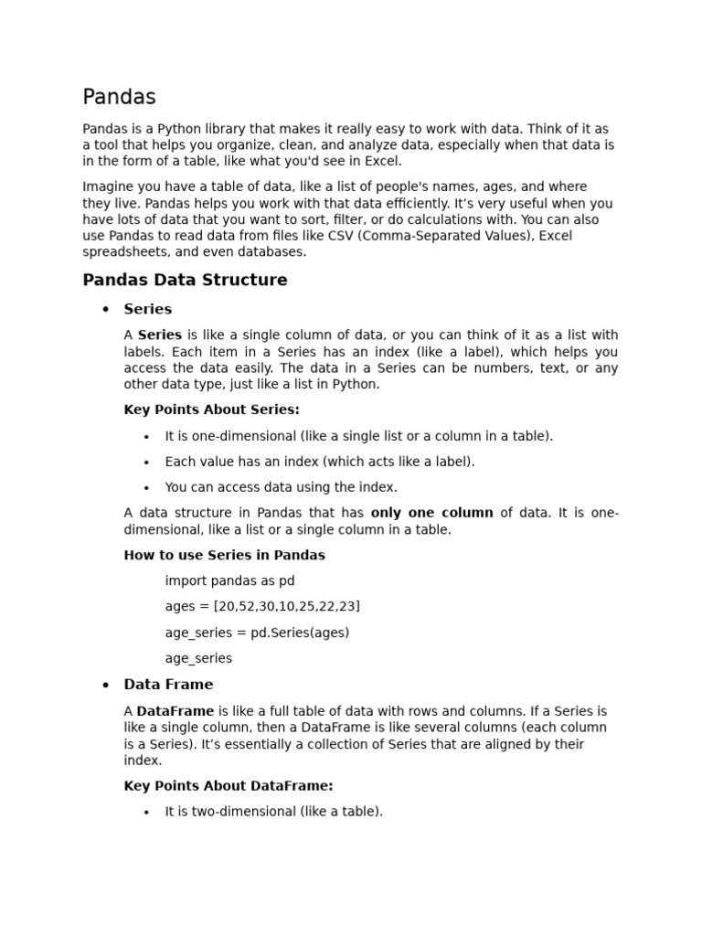 Pandas | PDF | Comma Separated Values | Database Index Pandas | PDF | Comma Separated Values | Database Index