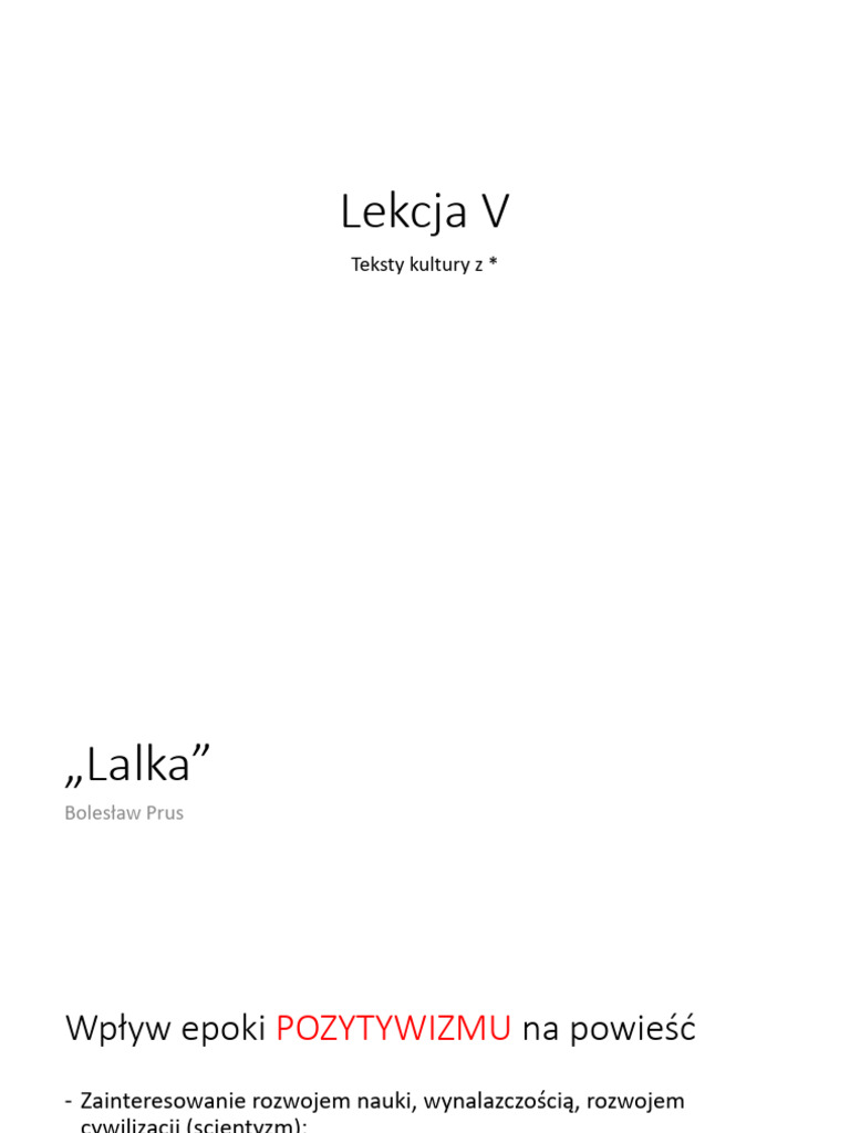 Lekcja V Lalka | PDF