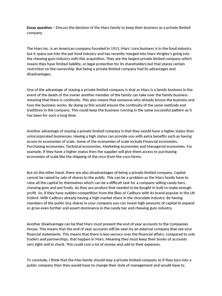 Essay Question - Unit 1 (Mars Case Study) | PDF