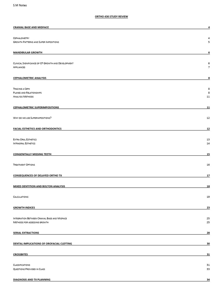 Ortho Study Review 1 | PDF
