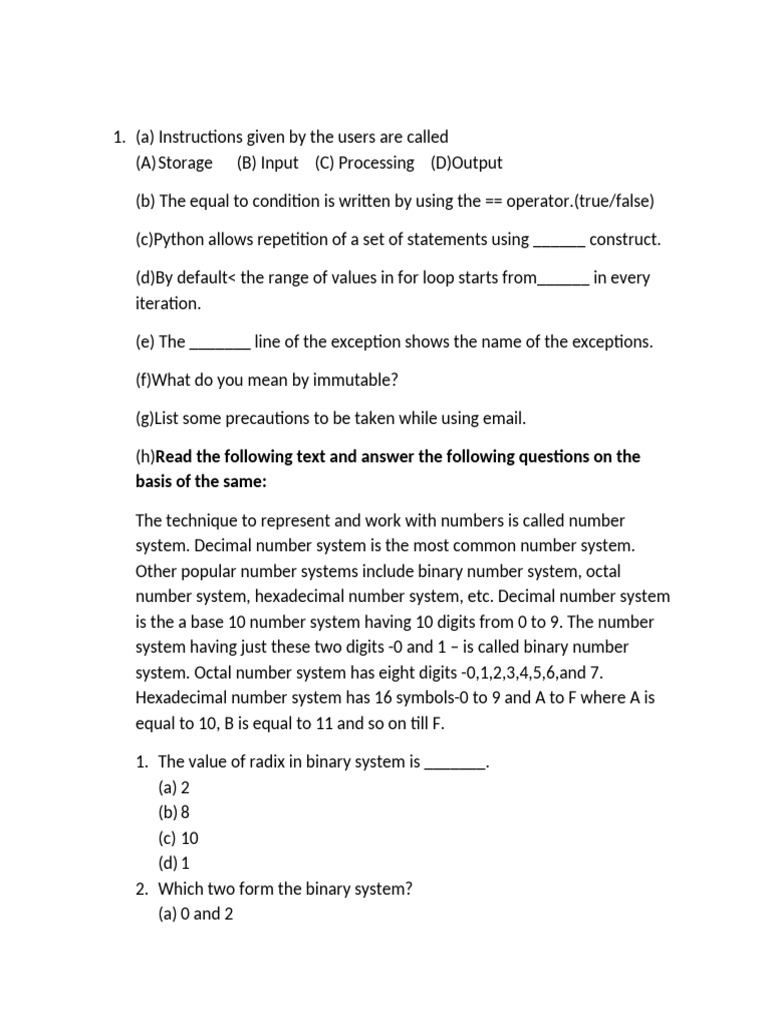 Xi Question Paper | PDF