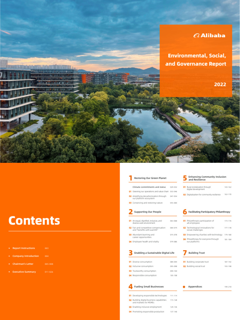 2022 Alibaba Group Environmental, Social and Governance ESG Report | PDF