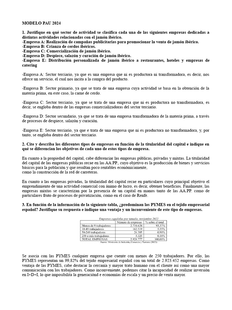 Ejercicio Pau Modelo 2024 | PDF