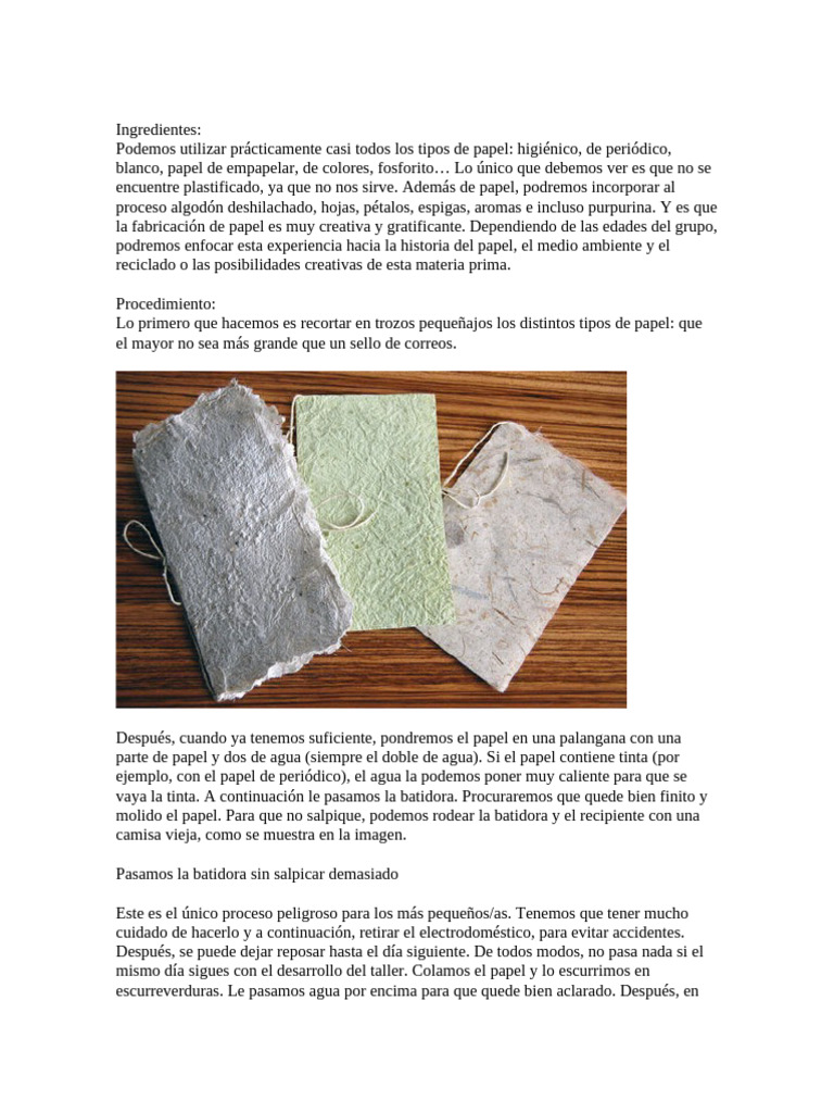 como reciclar papel | PDF