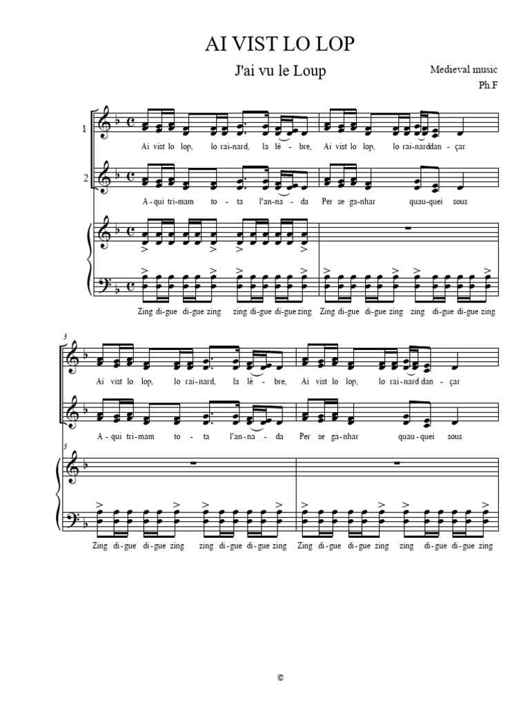 Ai Vist Lo Lop, Lo Rainard, La Lèbre | PDF