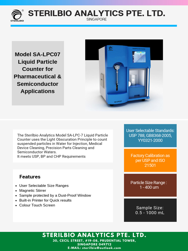 SA-LPC07 Liquid Particle Counter | PDF