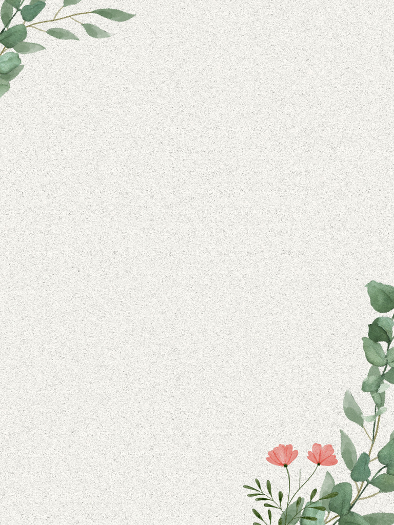 Green White Watercolor Notes Blank Background A4 Document | PDF