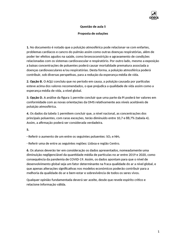 Ae Sec Bio12 Qa5 Solucoes | PDF