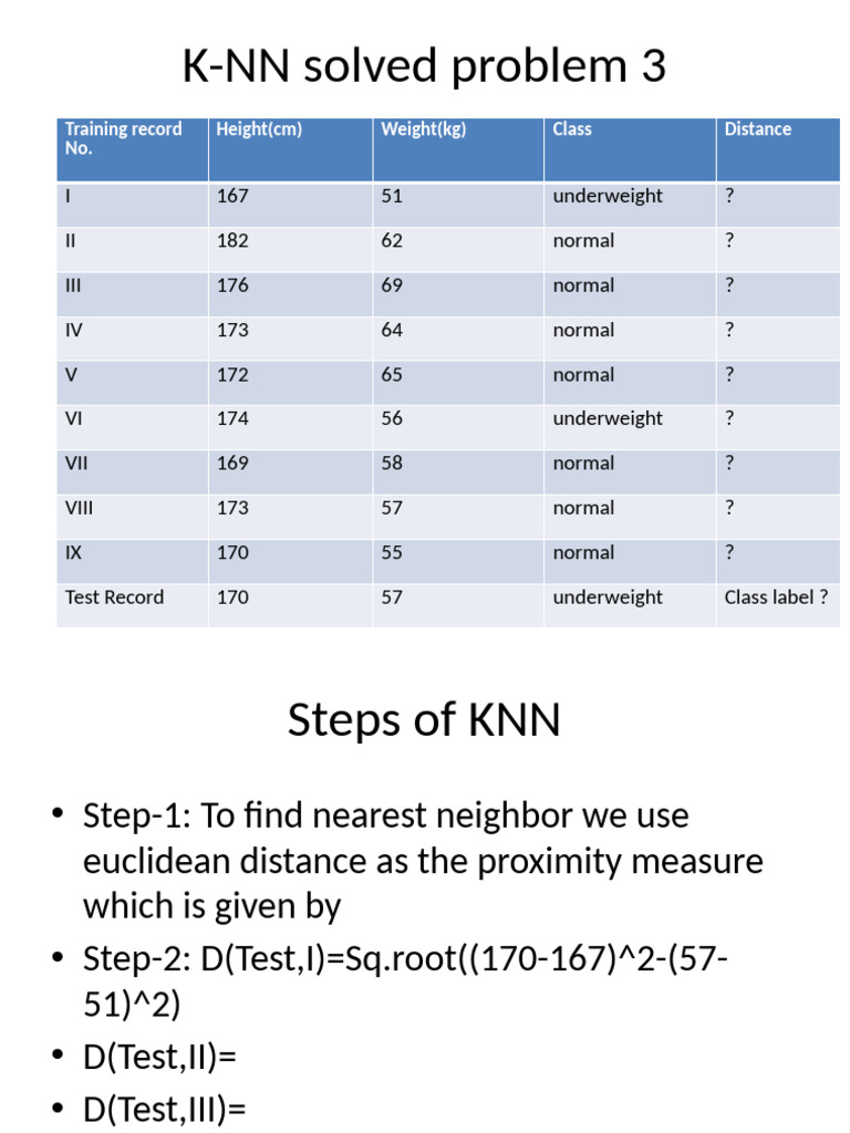 KNN Solved Problems | PDF