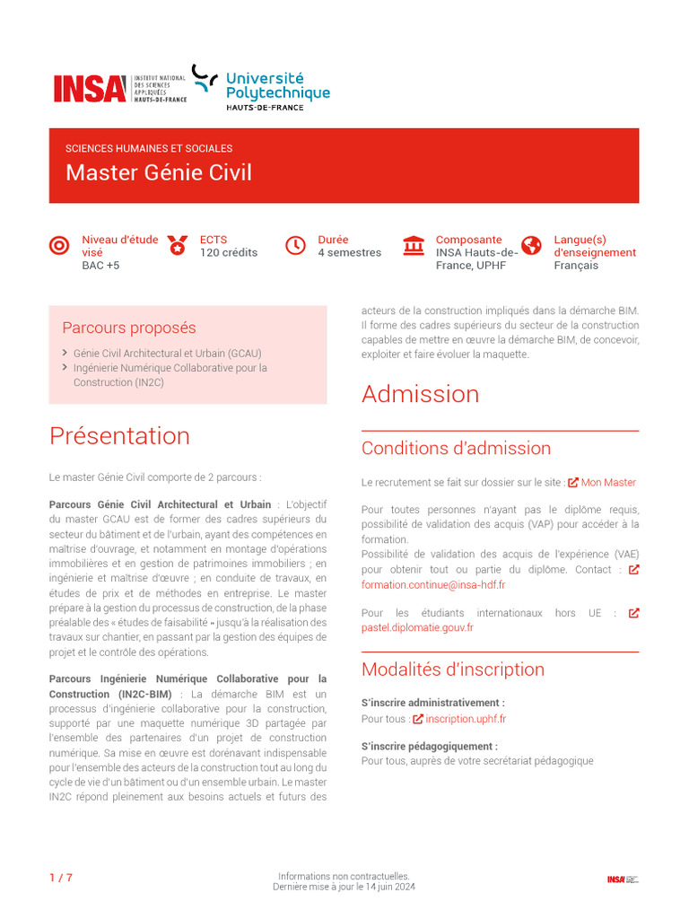 Master Génie Civil | PDF