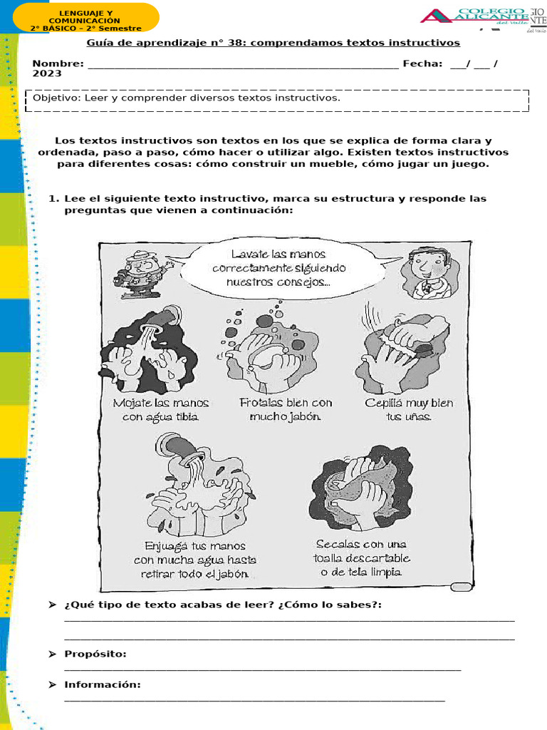 GUÍA 38 Leer y Comprender Textos Instructivos | PDF