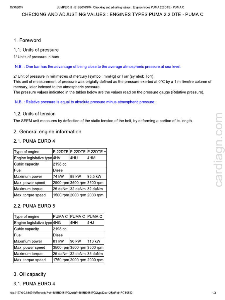 1.motor (Tipo PUMA 2.2 DTE) | PDF