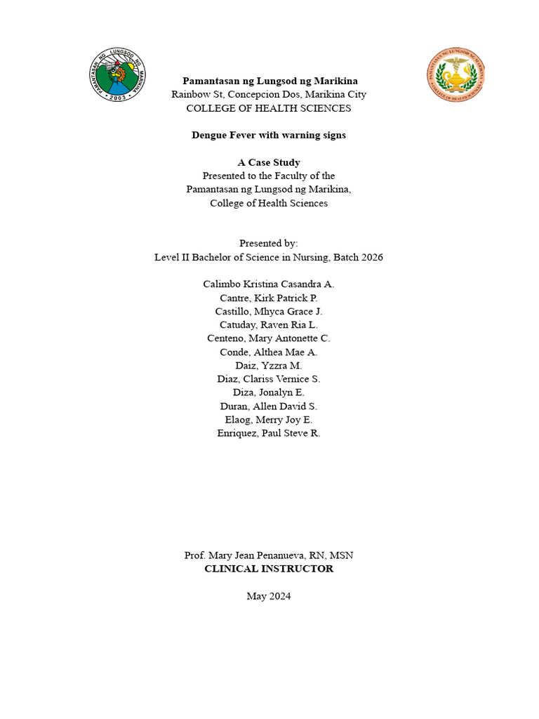 Case Study Dengue Fever Group 16 | PDF